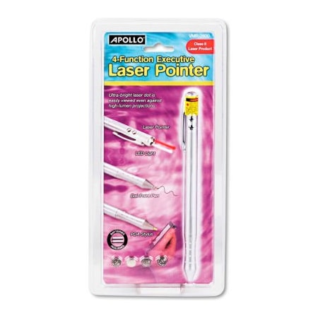 Acco Quartet Class 2 Four-Function Executive Laser Pointer, Silver, 150-yds MP2800Q | Zoro